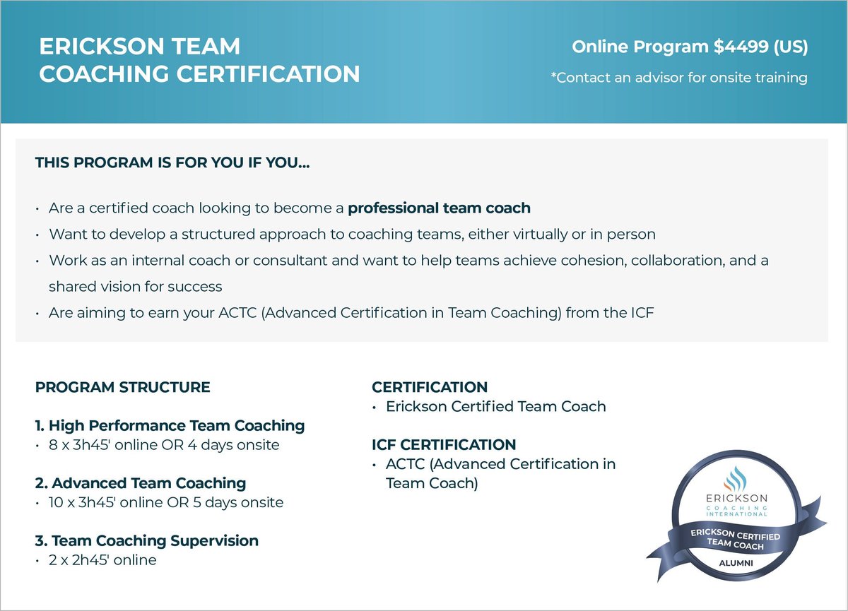 Become a Certified Team Coach | Team Coach Training | Erickson